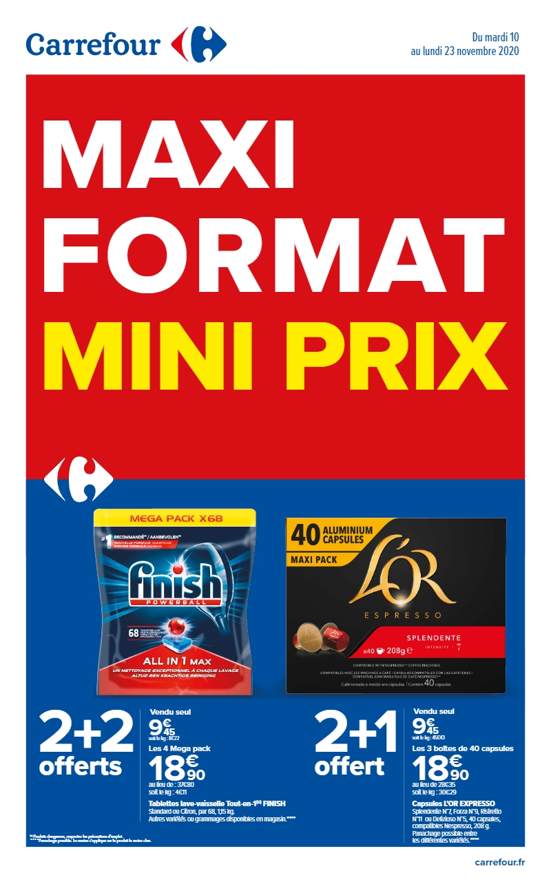Catalogue Carrefour Maxi format mini prix du 10 November au 23 November ...