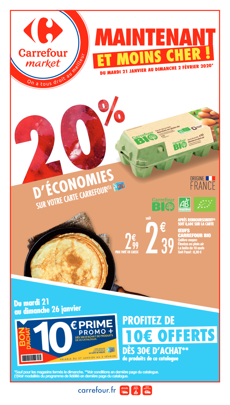 Catalogue Carrefour du 21 janvier au 2 février sur Courses à petits prix.